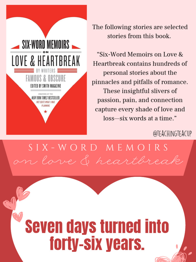 6-Word Stories On Love & Heartbreak @teachingteacup | PDF | Broken Heart