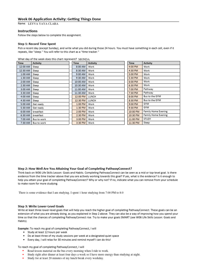 pc101 Document w06applicationActivityTemplate | PDF | Self-Improvement