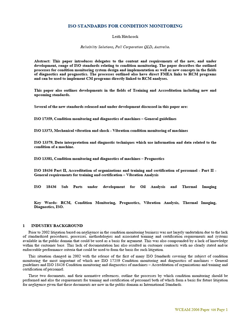 5 Iso-Standards-For-Condition-Monitoring | Download Free PDF | Medical Diagnosis | Reliability ...
