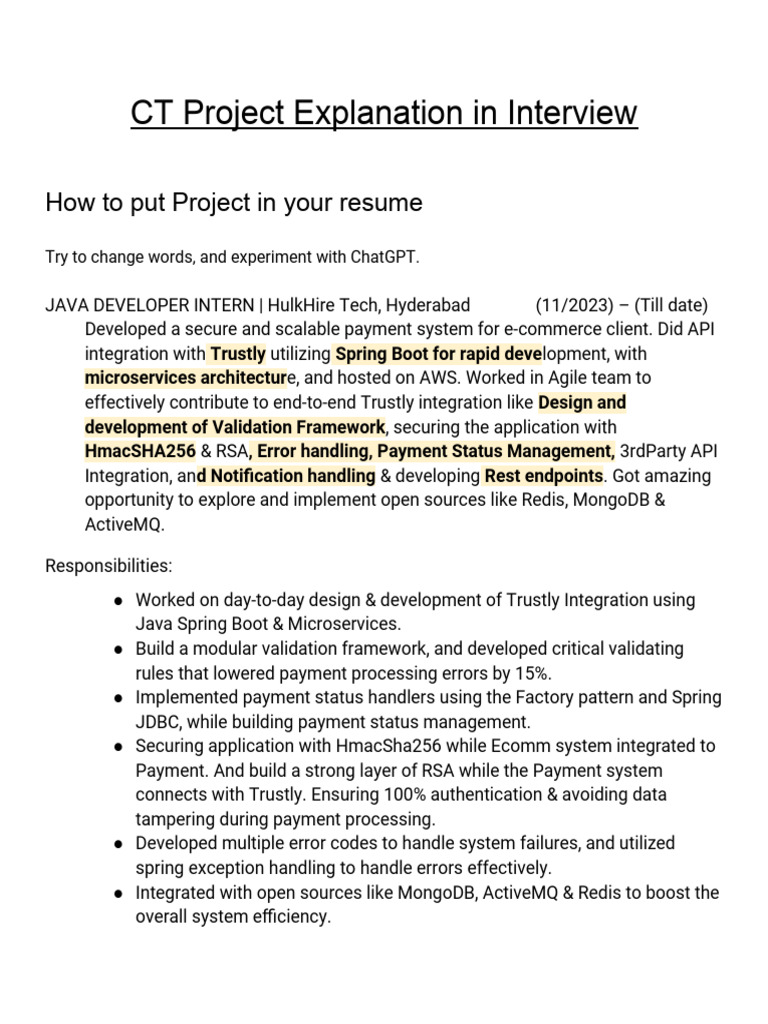 CT Project Explanation in Interview | PDF | Software Development Process | Computer Security