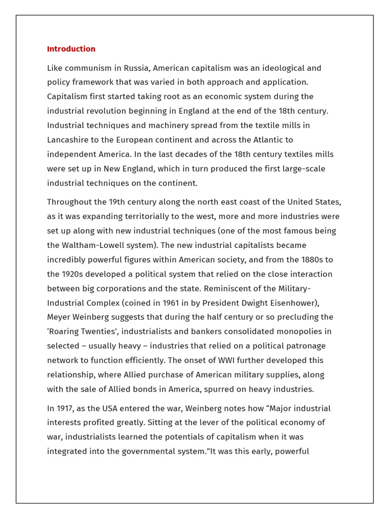 What is Capitalism Notes | PDF | New Deal | Great Depression