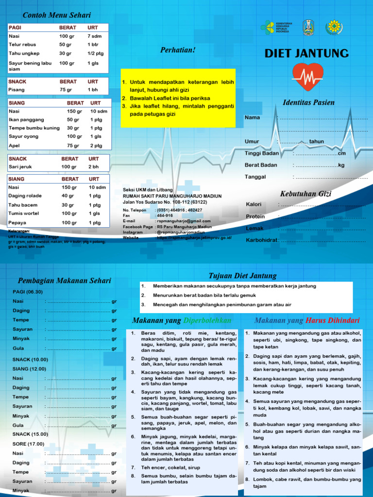 Leaflet Diet Jantung | PDF