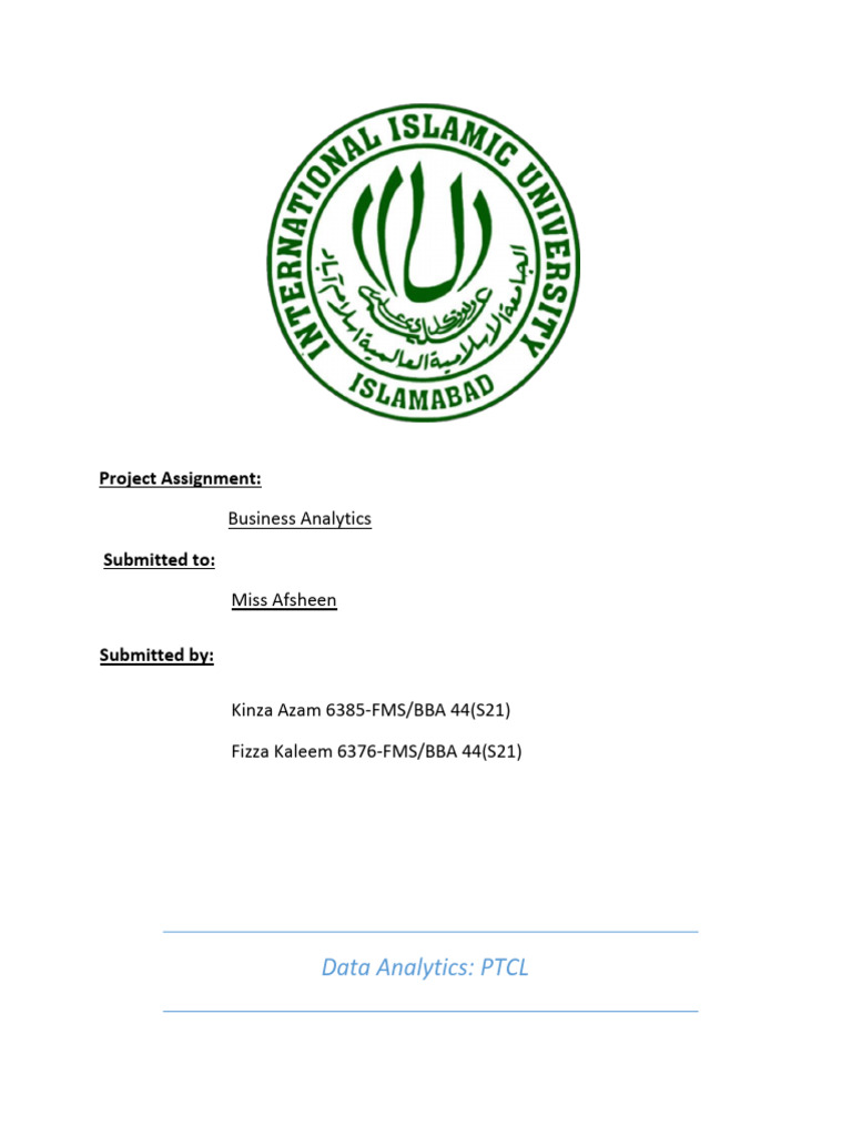 PTCL. Project Assignment FINAL | PDF | Sas (Software) | Analytics