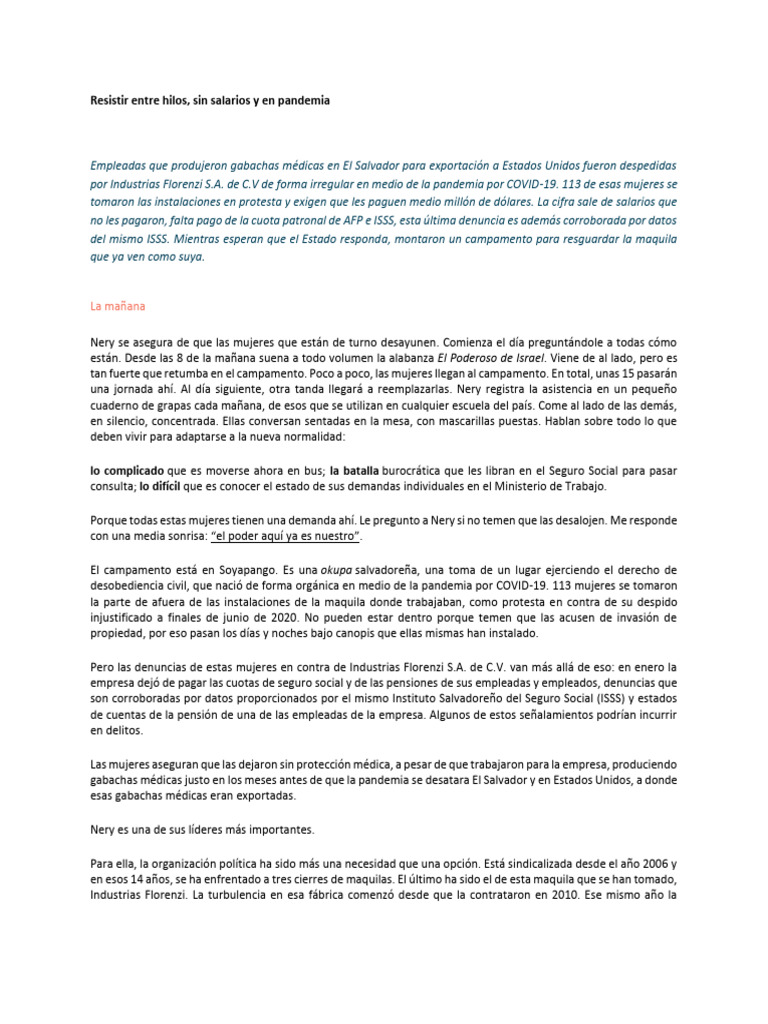 Resistir Entre Hilos | PDF | Pensión | Business