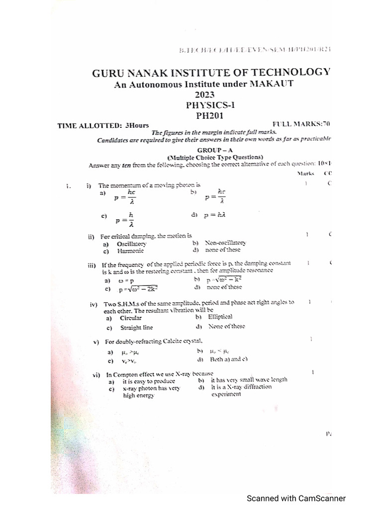 Physics 201 Backlog | PDF