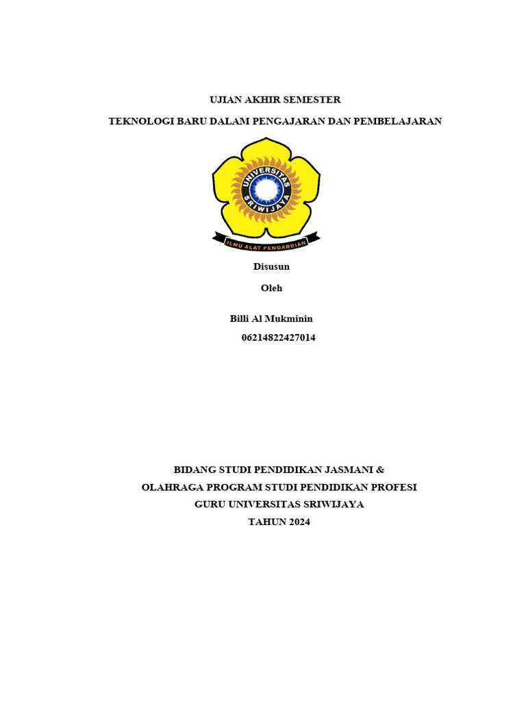 UAS Teknologi Baru Dalam Pengajaran Dan Pembelajara PDF | PDF