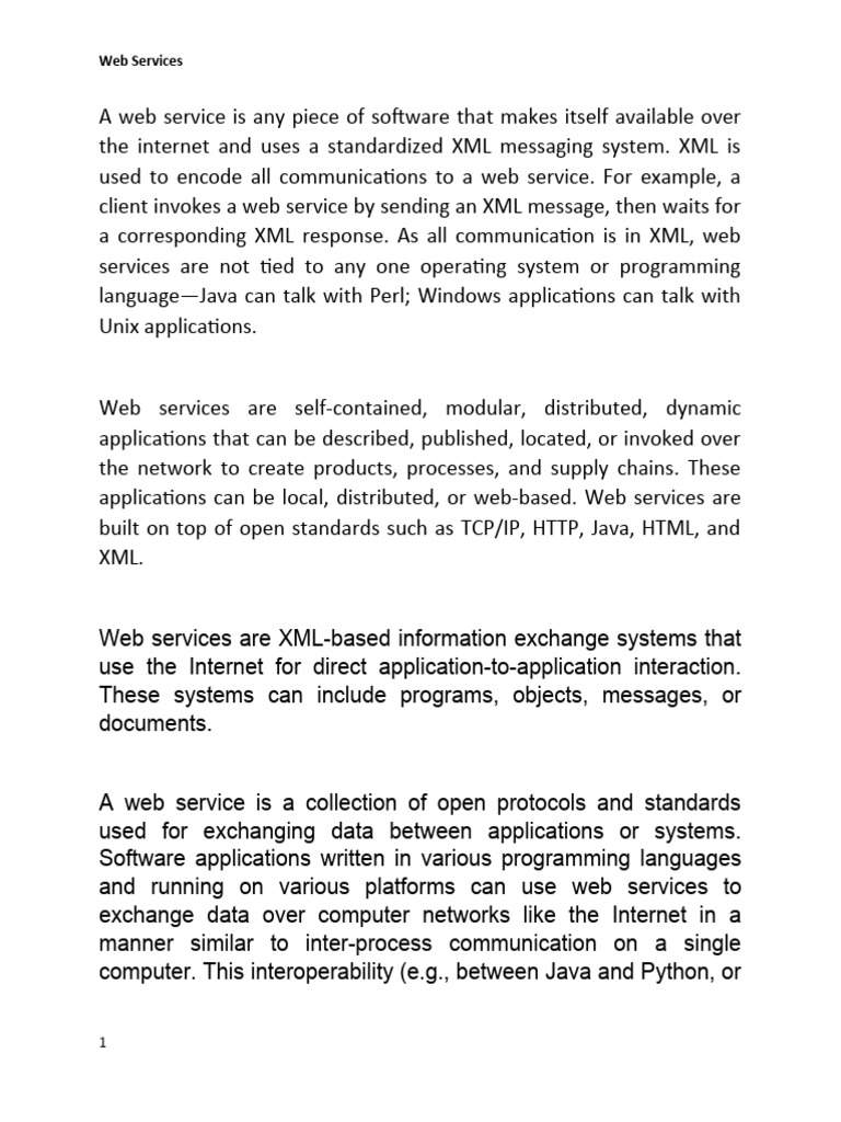 Web Services-Ch1 | PDF | Web Service | World Wide Web