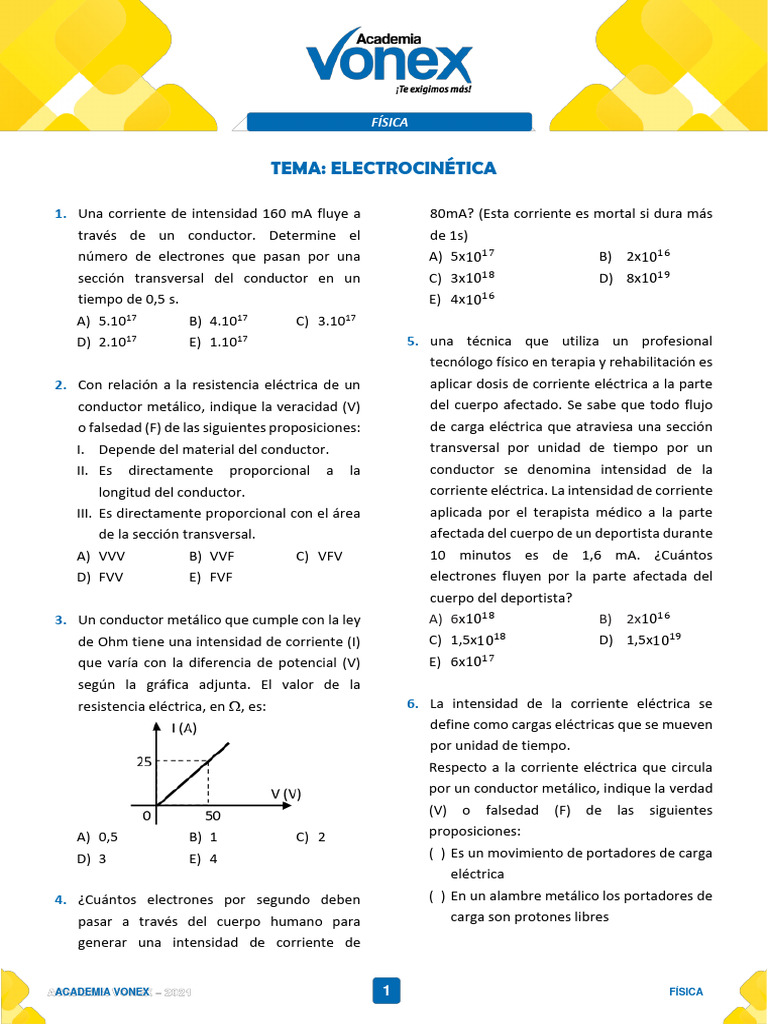 Problemas de Electrocinetica | PDF | Corriente eléctrica | Resistencia Eléctrica y Conductancia