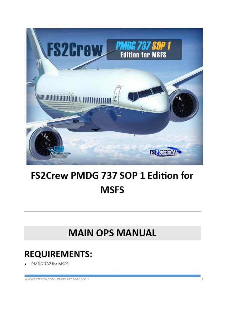 FS2Crew MSFS PMDG 737 SOP1 Main Ops | PDF | Takeoff | Icon (Computing)