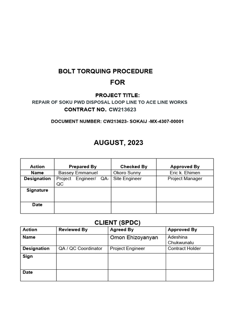 Engineering Bolt Torquing Guide | PDF | Mechanical Engineering