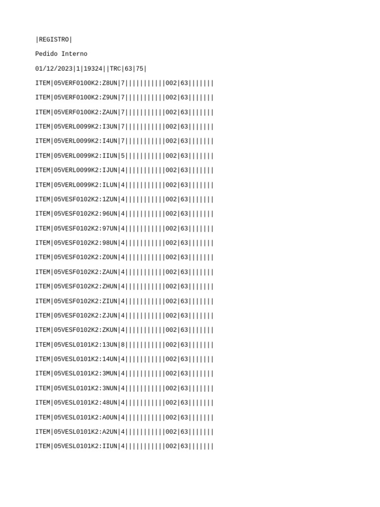 Internal Order Item List | PDF