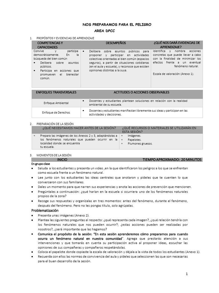 Sesion de Sismo DPCC | Descargar gratis PDF | Enseñando | Aprendizaje