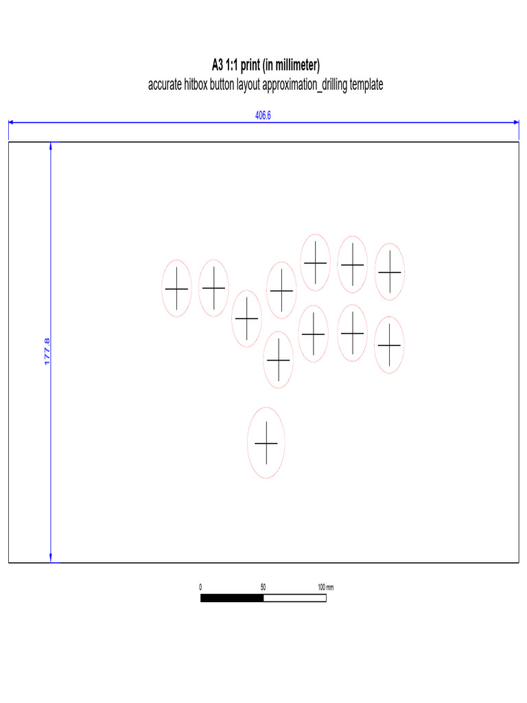 CAD Hitbox Button Layout + Drilling Template (An Accurate Approximation ...