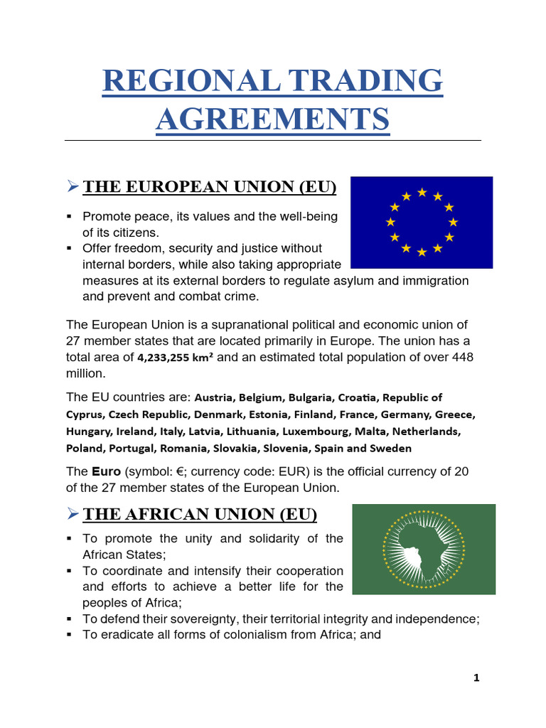 Regional Trading Agreements | PDF | European Union | Gulf Cooperation ...