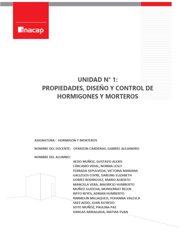 Informe Hormigón y Mortero | PDF | Hormigón | Ingeniero civil