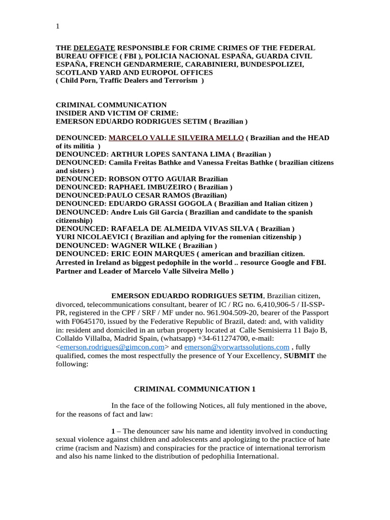02 - Reporter FBI, Europol, Interpol and Scotland Yard Emerson Eduardo ...