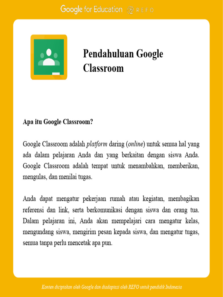 Panduan Lengkap Google Classroom untuk Guru | PDF