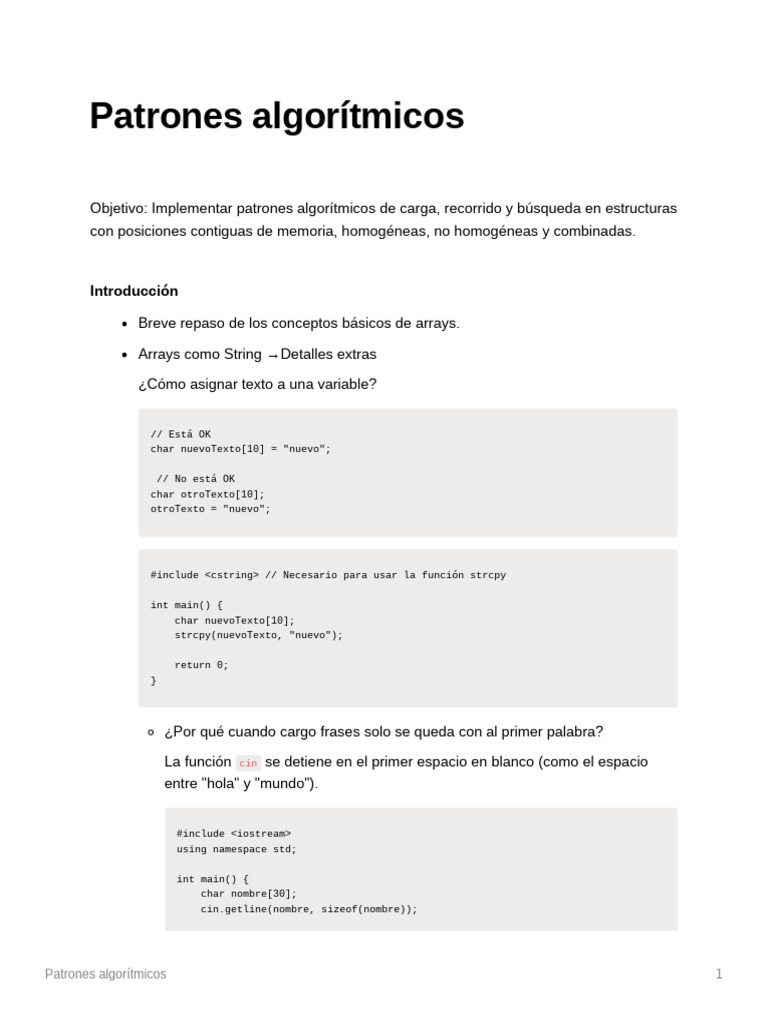 Patrones Algortmicos | PDF | Cadena (informática) | Algoritmos