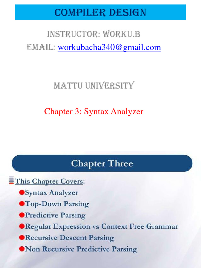 Chapter 3 Syntax Analyzer1 | PDF | Parsing | Formalism (Deductive)