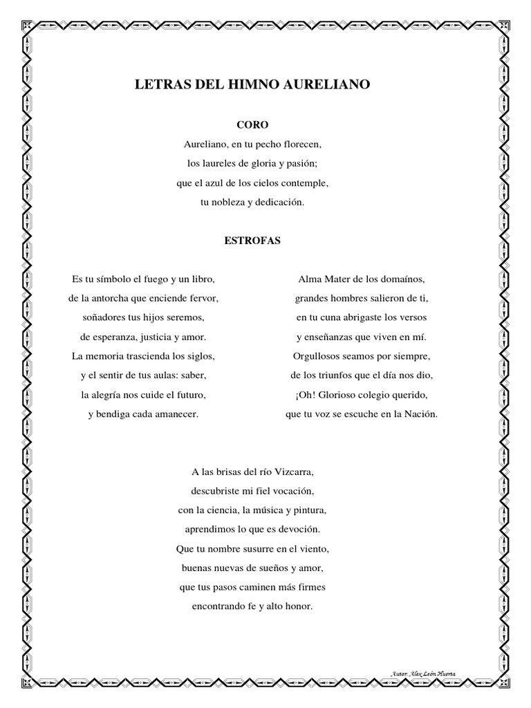Letras Himno Aureliano | PDF