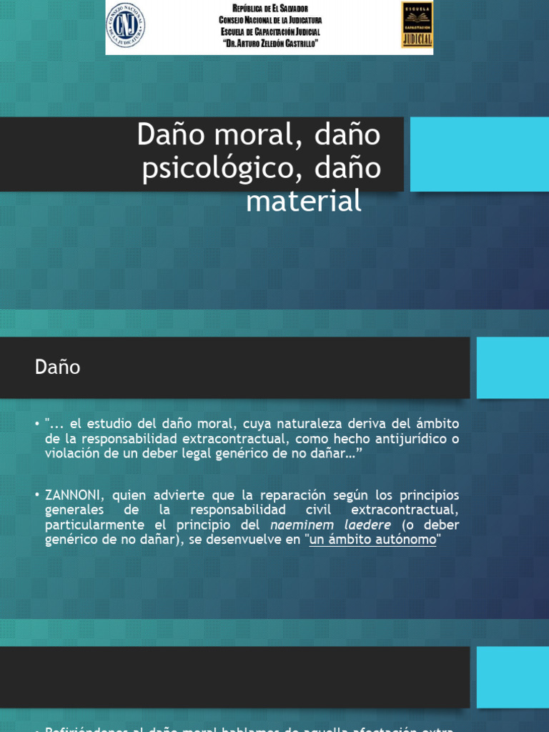 3 Daño Moral Daño Psicológico Daño Material | PDF | Daños y perjuicios ...