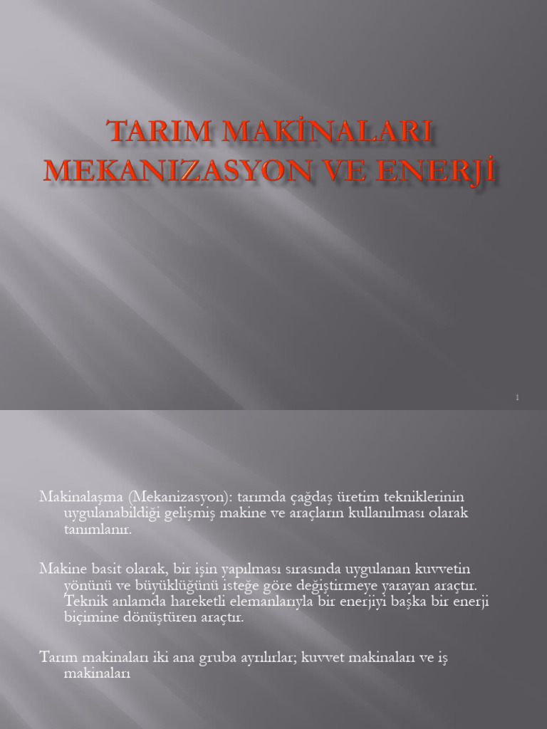 3.Ã nite-TARIM MAKÄ°NALARI-Mekanizasyon Ve Enerji | PDF