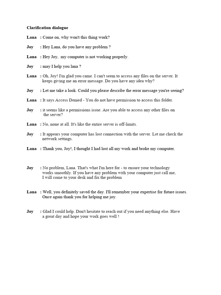 Clarification Dialogue Pdf Computer File Information Technology