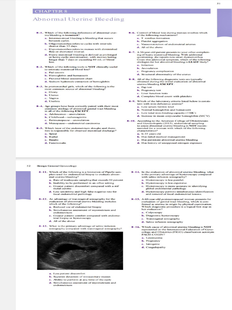 Fibroid Study Guide MCQ | PDF