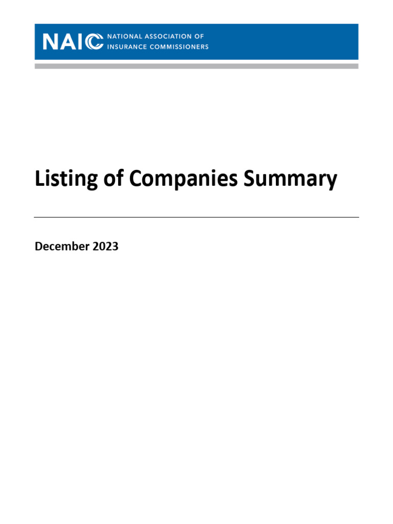 Listing of Companies Summary: December 2023 | Download Free PDF ...