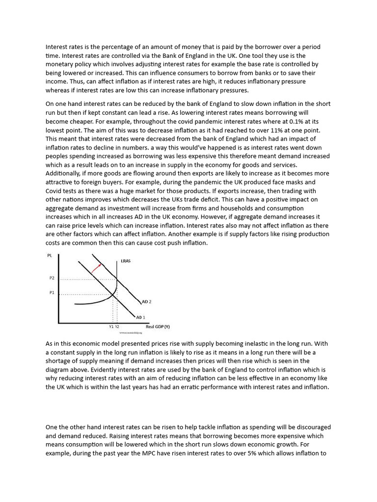 Interest Rates Essay | PDF | Inflation | Interest Rates