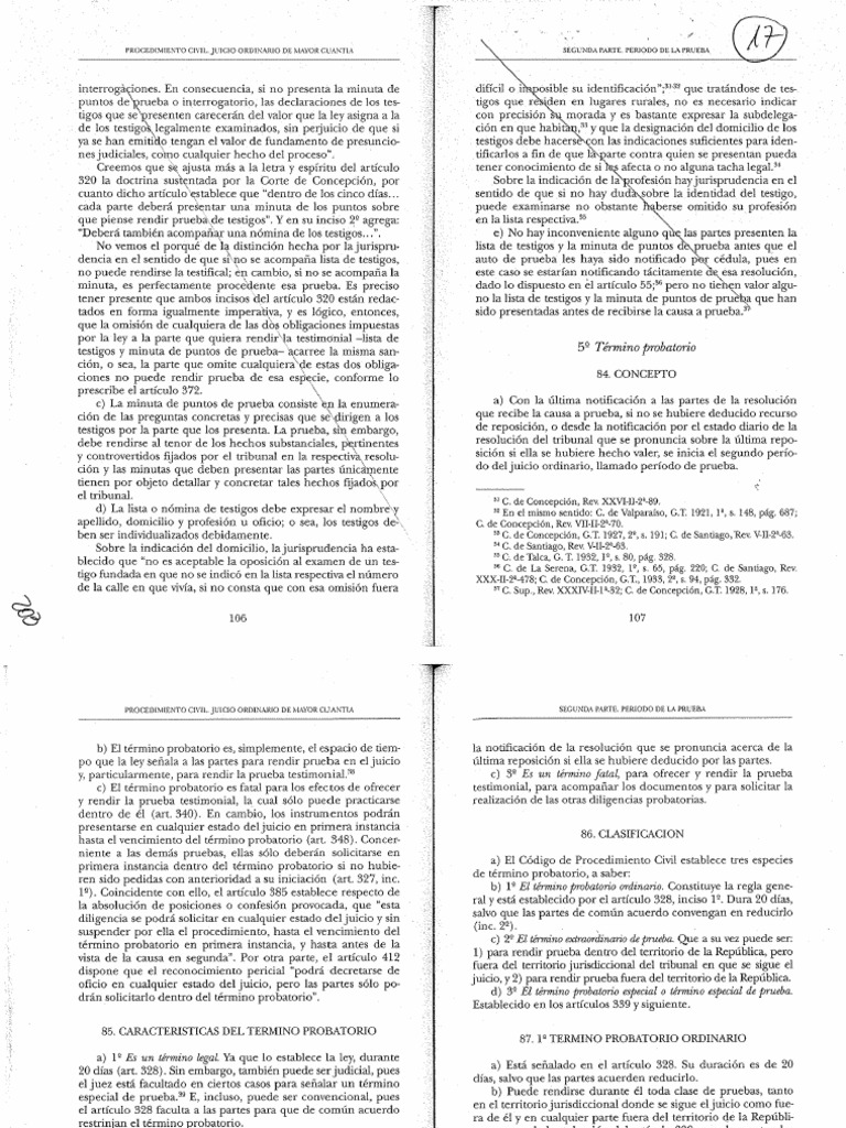 Lectura 7. Rodriguez Papic, Término Probatorio, Pp. 107-119 | PDF