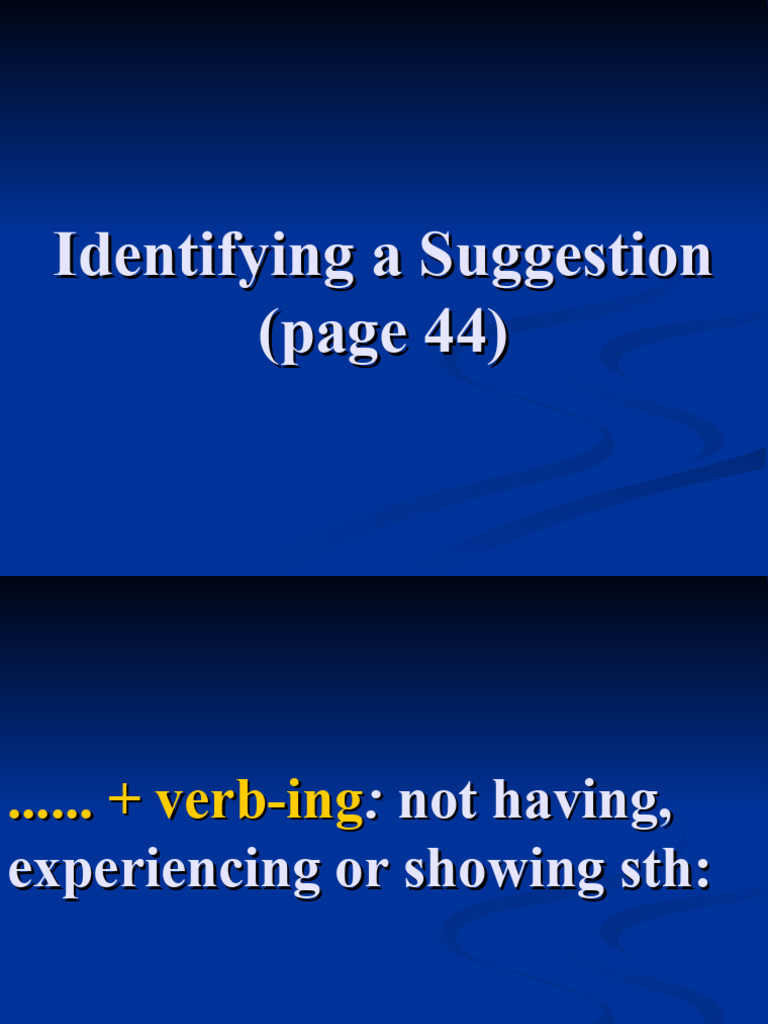 Vocab Identifying A Suggestion (Page 44) | PDF | Language Arts & Discipline
