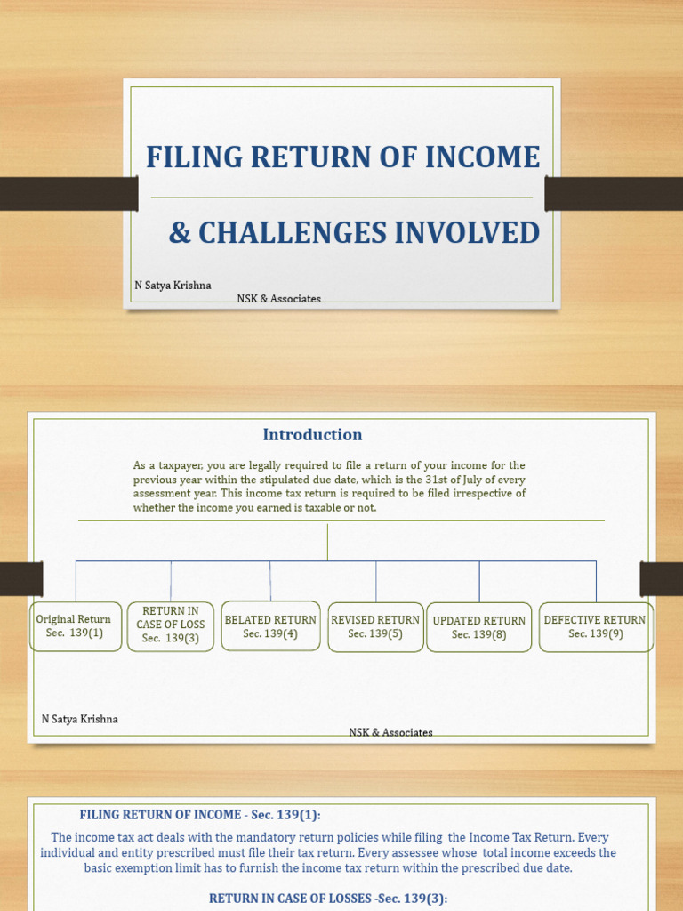 Filing Return of Income | PDF | Income | Income Tax
