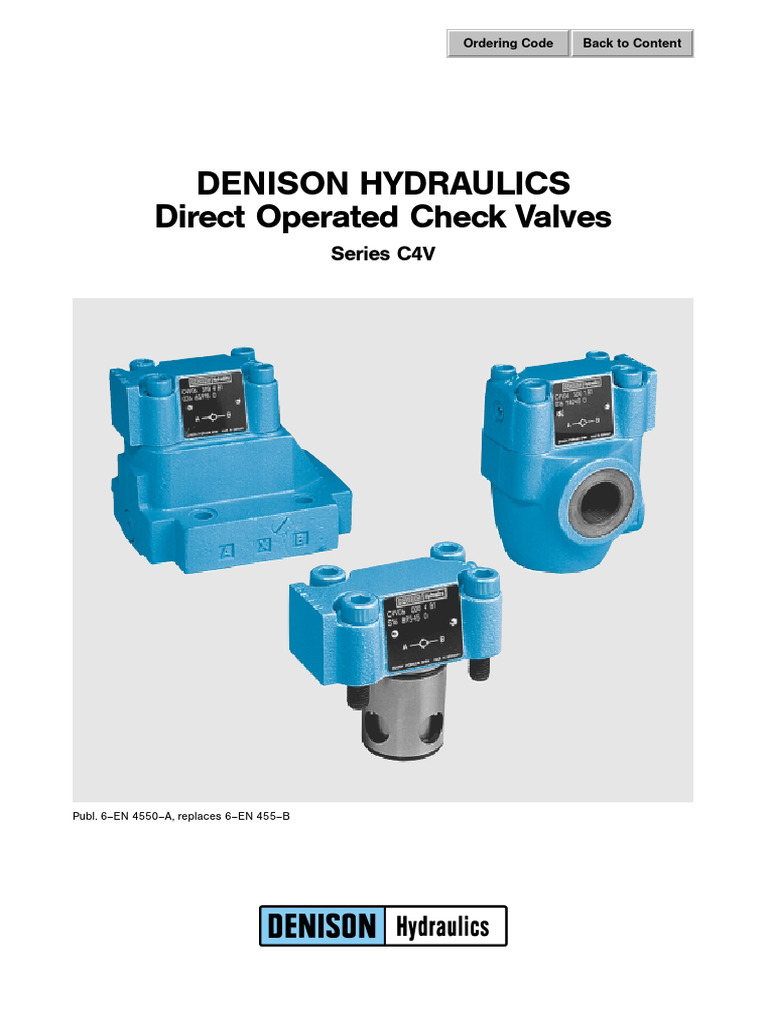 C4V Series Direct Operated Check Valves | PDF | Valve | Viscosity