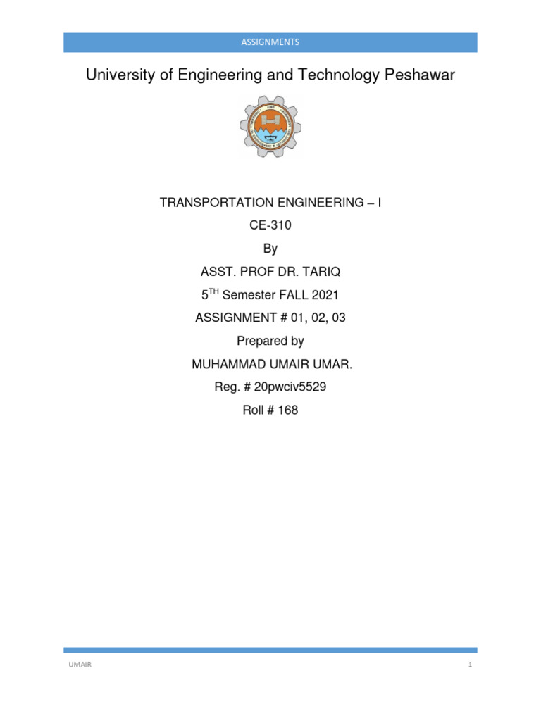 Umair Transport Assignments | PDF | Rail Transport | Rail Infrastructure