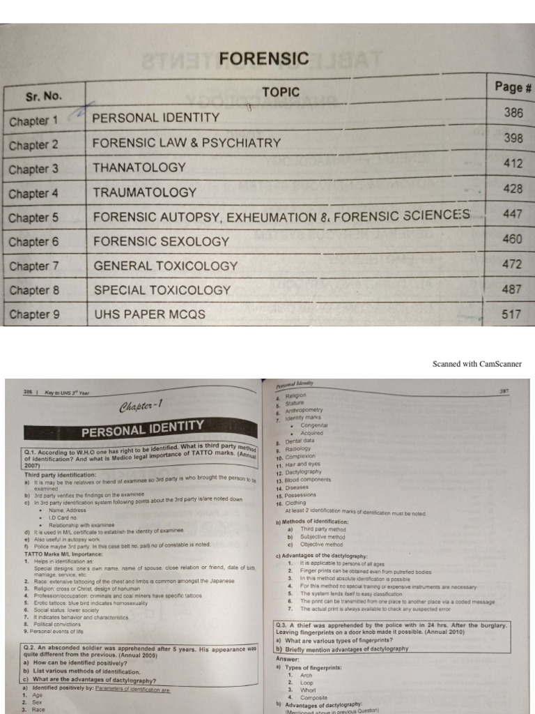 Forensic Past Papers | PDF
