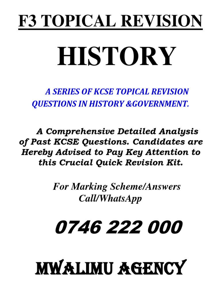 Kcse F3 History Topicals | PDF | Kenya | British Empire