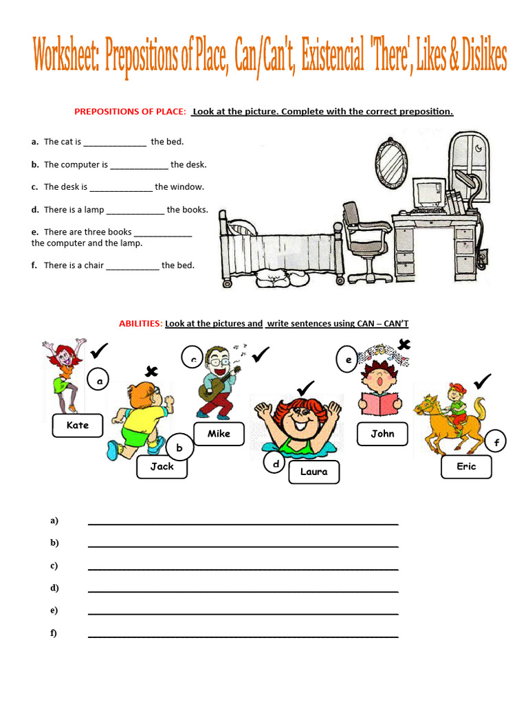 Worksheet Prepositions of Place Cancant Existencia 81613 | PDF