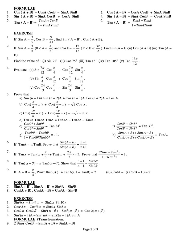 Grade 11 Trigonometry Worksheet PDF | PDF | Angle | Trigonometry