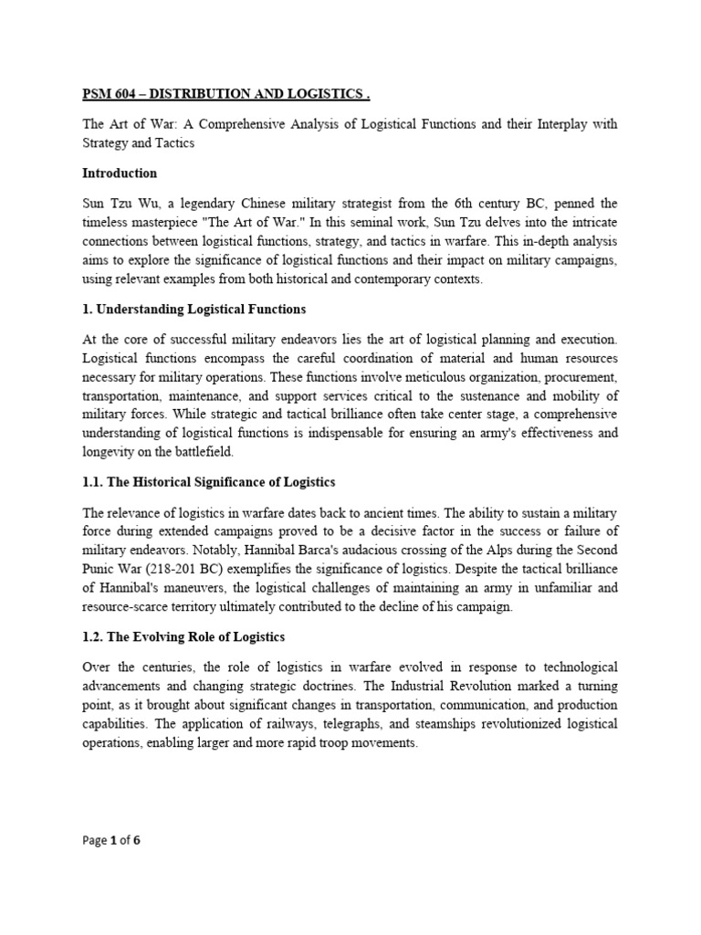 PSM 604.doc - DISTRIBUTION LOGISTICS | PDF | Logistics | Military Strategy