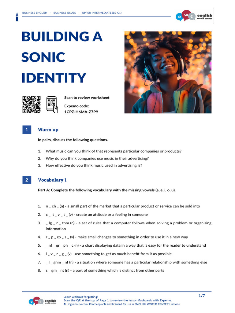 Building A Sonic Identity British English Teacher | PDF | Social Media ...