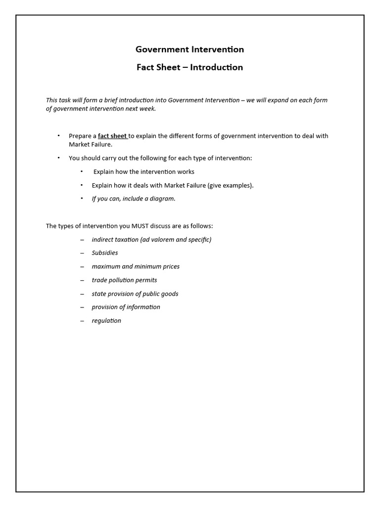 Government Intervention - Intro | PDF