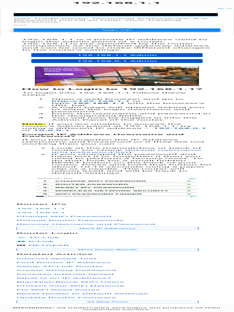 XM™ Trusted Since 2009: How To Login To 192.168.1.1? | PDF | Wi Fi | Router (Computing)