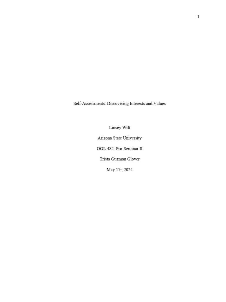 self assessment paper linsey wilt | Download Free PDF | Extraversion ...