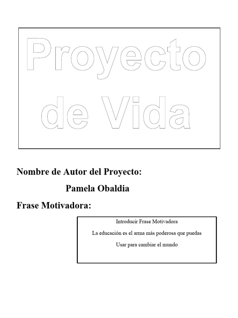 Proyecto De Vida Propedeutico 2 1 Pa PDF Iniciativa Empresarial