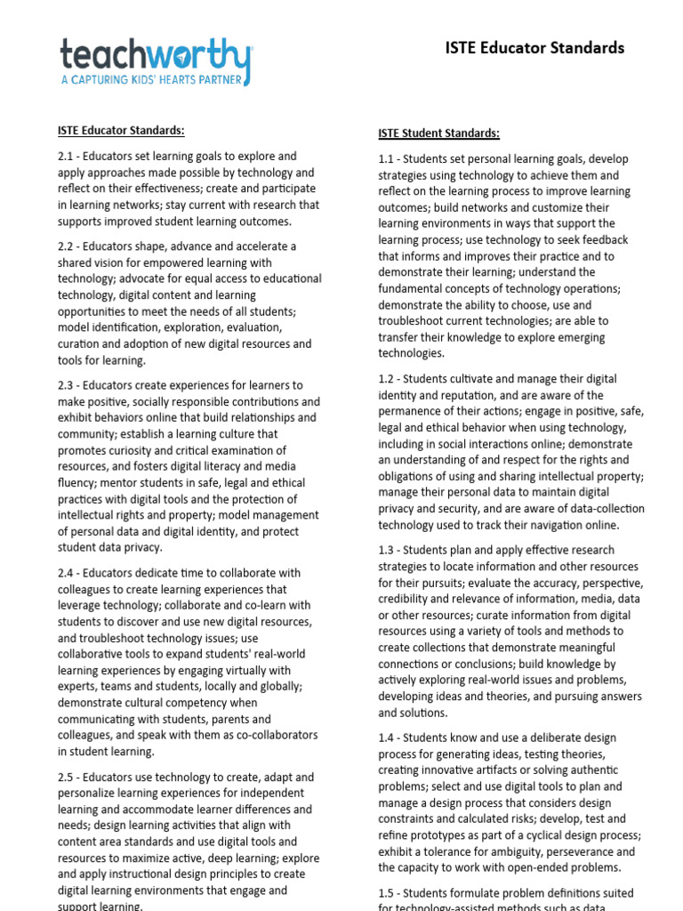 ISTE Standards for Educators and Students | PDF | Learning | Cognition