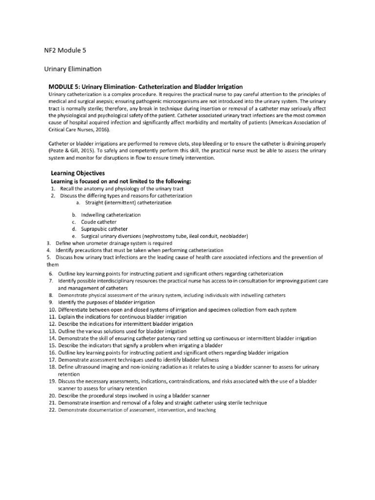 Urinary Elimination and Catheterization Guide | PDF | Urinary Tract ...