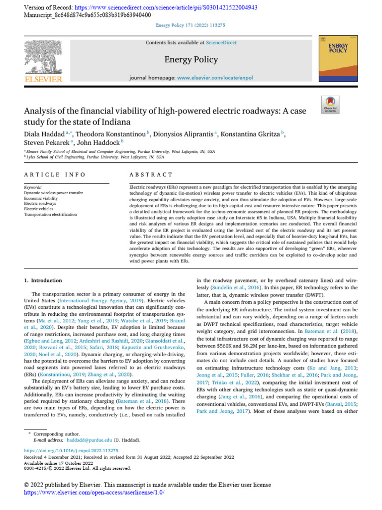 R2-Analysis of The Financial Viability of High-Powered Electric ...