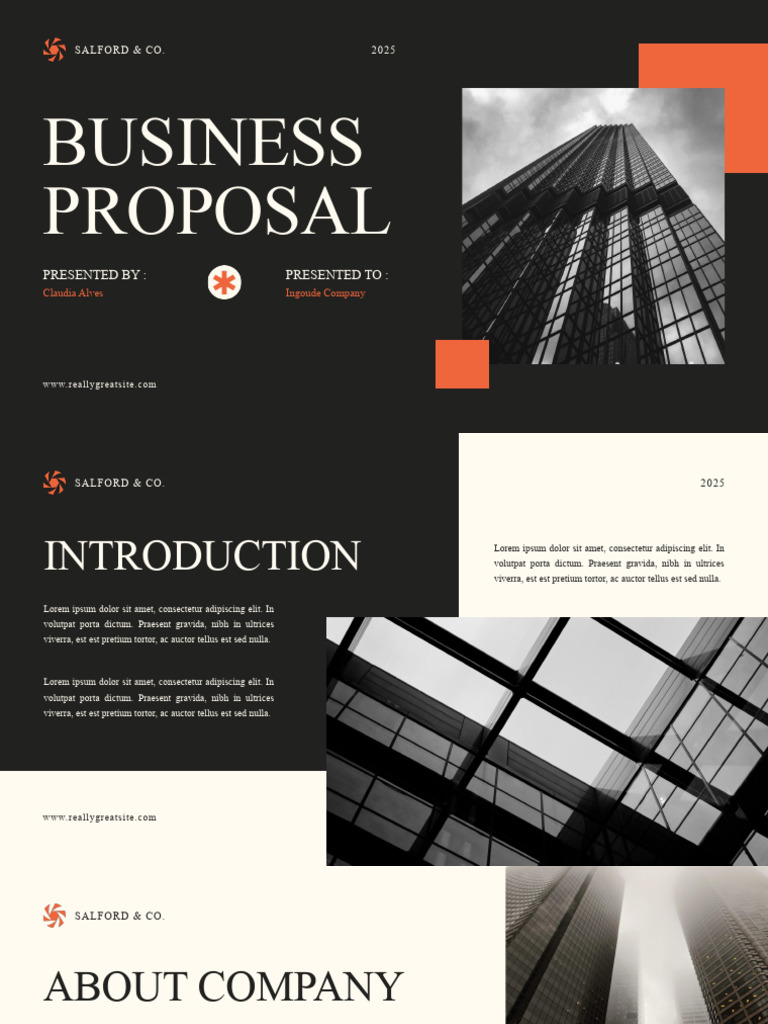 Black and Orange Modern Business Proposal Presentation | PDF