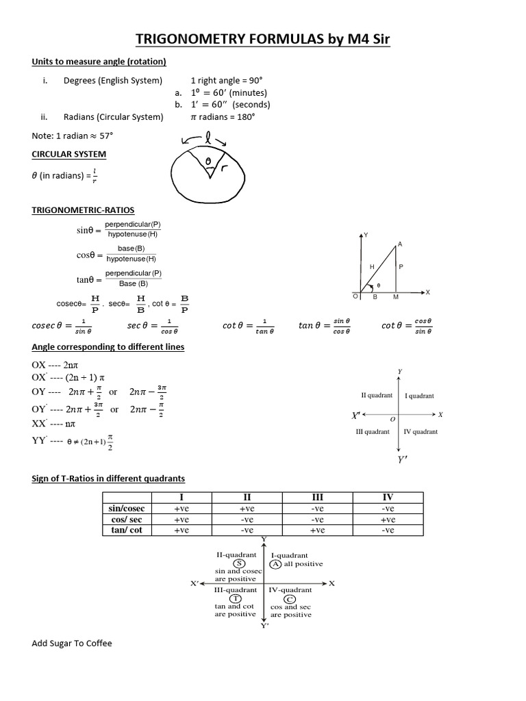Trigo Forumlae | Download Free PDF | Trigonometric Functions | Triangle Geometry